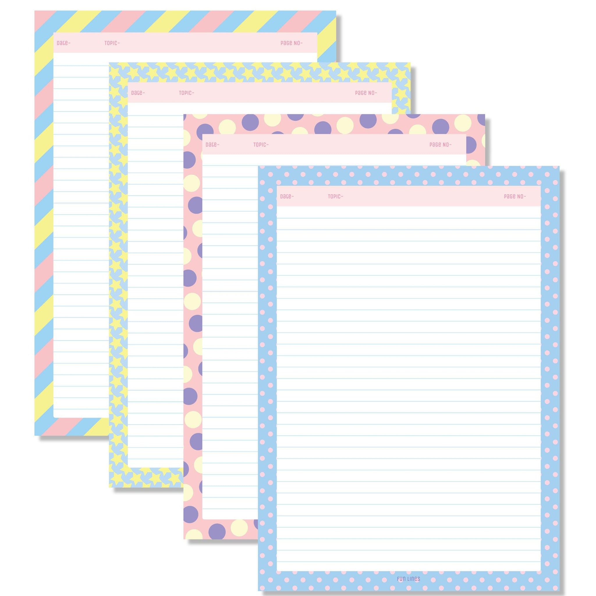 Designer A4 Project Papers For Students – Fun Lines